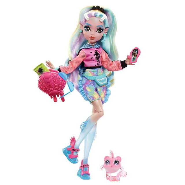 MONSTER HIGH LAGOONA Blue Articulated with her Neptuna Fish and ...