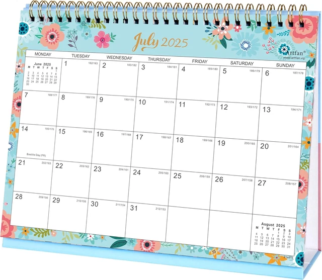 2025-2026 DESK CALENDAR - Standing Flip 2025-2026 Desktop Calendar with ...