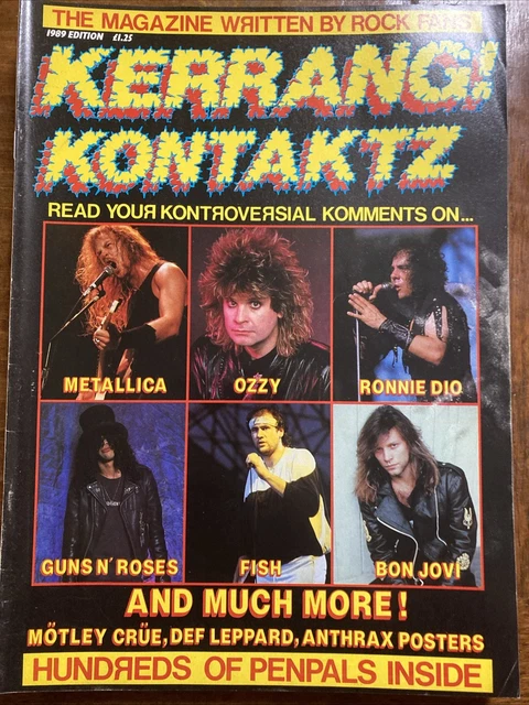 KERRANG! KONTAKTZ 1989 Ozzy Osbourne Metallica Guns N Roses Jovi DIO £3 ...
