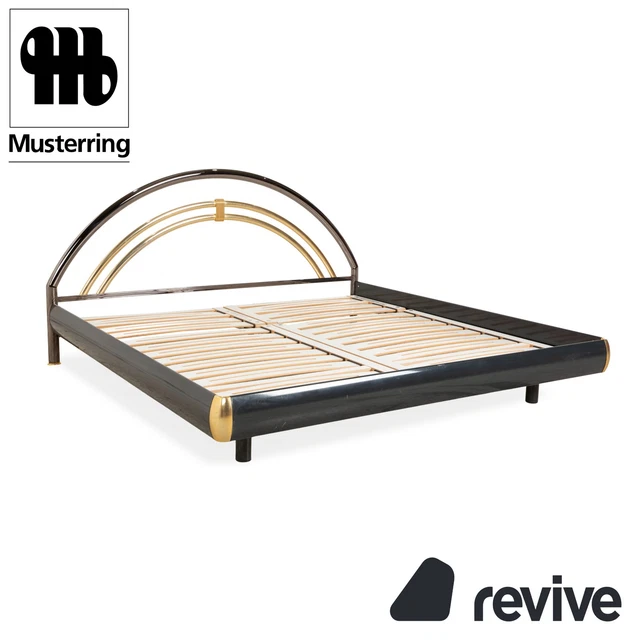 MUSTERRING DOUBLE BED Metal With Slatted Frame Black Gold £1,516.16 ...