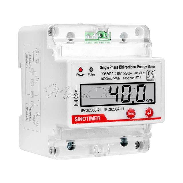 4P SINGLE-PHASE MULTIFUNCTION LCD Electric Energy Meter RS485 Modbus 230V 80A EUR 23,79 ...