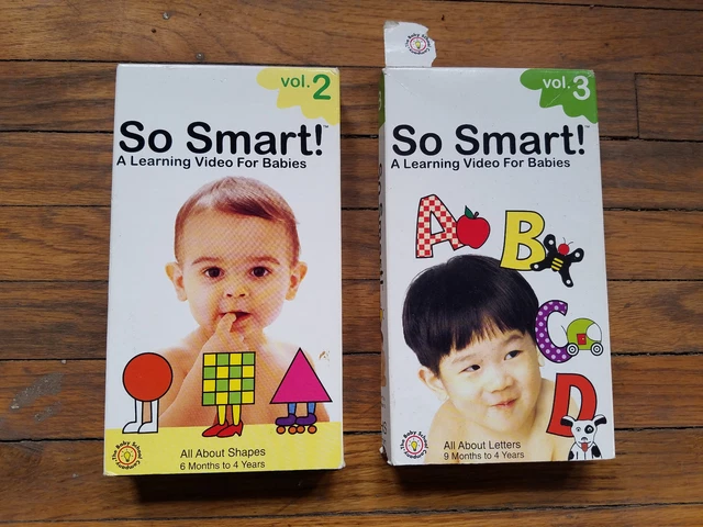 2 SO SMART! VHS TAPES Volume 2 & 3 ALL ABOUT SHAPES ALL ABOUT LETTERS ...
