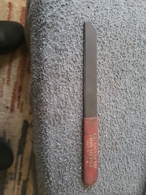 VINTAGE 60 DEGREE Universal Thread File 9" Long Mechanic Machinist Hand ...