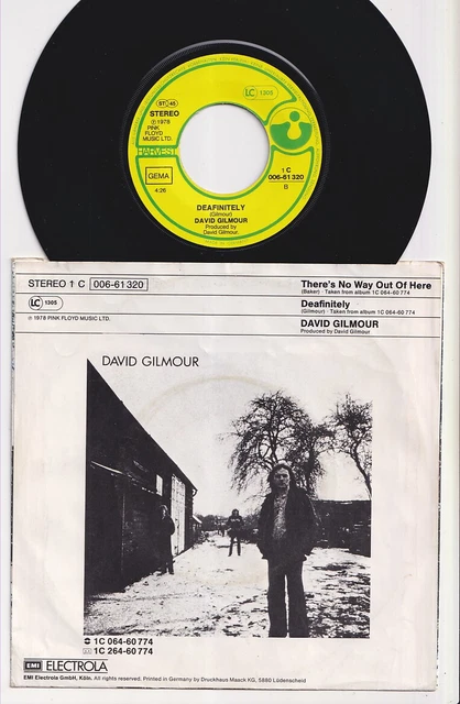DAVID GILMOUR * PINK FLOYD * 1978 GERMANY 45 * PROG * Listen! $42.25 ...