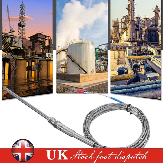 1/2/3M K-TYPE SENSOR Probes Stainless Steel Metal HeadProbe Temperature ...