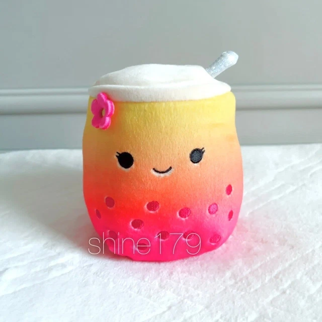 SQUISHMALLOWS BERGIT THE Orange/Pink Bubble Tea Boba Drink 5” New from ...