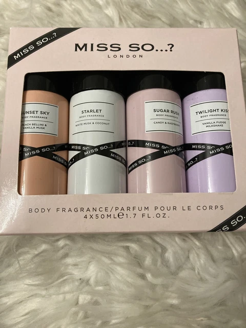 MISS SO...? LONDON Body Fragrance Parfum Scented Spray 4 x 50ml Gift ...