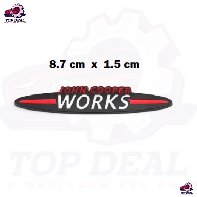 MINI JCW JOHN Cooper Works emblème insigne logo NOIR coffre 87mm ...