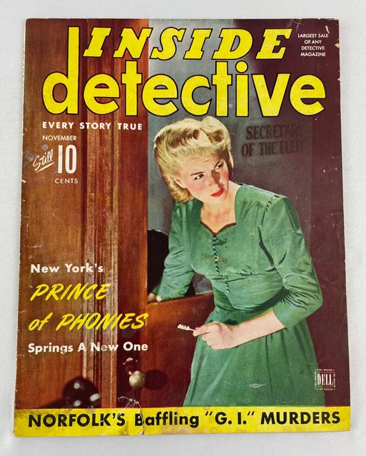 INSIDE DETECTIVE MAGAZINE, November 1943, Vintage True Crime Stories ...