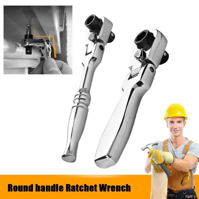 ROUND HANDLE RATCHET Wrench 1/4 Double Ended 72 Teeth Quick Spanner ...