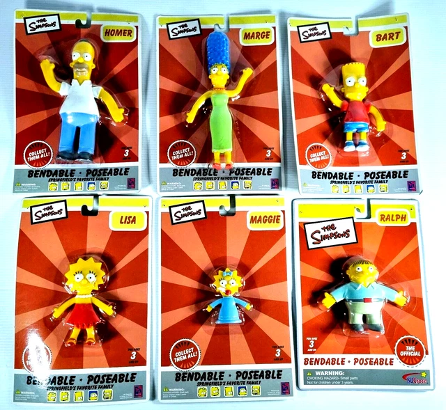 THE SIMPSONS BENDABLE Poseable Figures Homer Marge Bart Lisa Maggie ...
