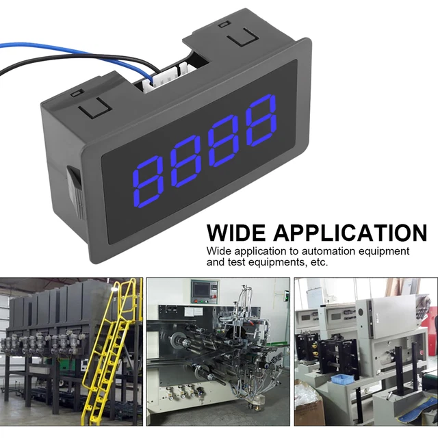 DC LED DIGITAL Display 4 Digit 0-9999 Up/Down Plus/Minus Panel Counter ...