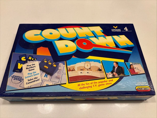 VINTAGE COUNTDOWN BOARD Game TV Quiz Show Channel 4 Spears Games Mattel ...