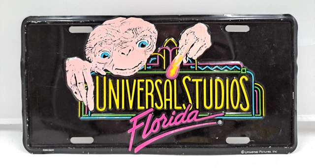 UNIVERSAL STUDIOS ET License Plate Florida 93H-2641 Souvenir 1980s ...