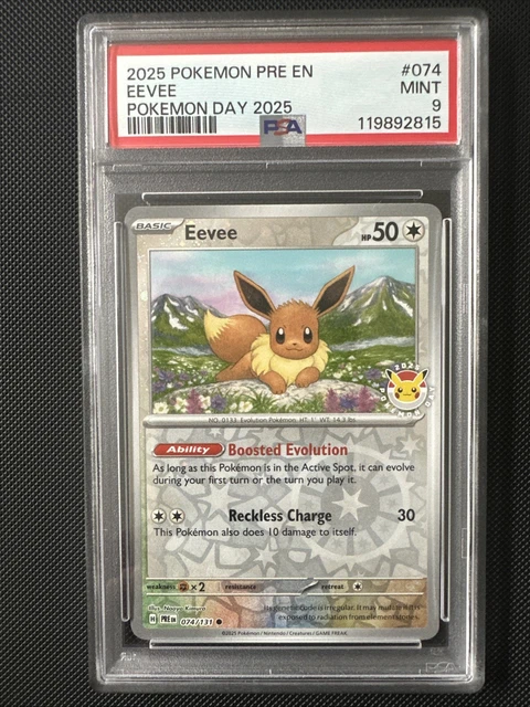 2025 POKEMON PRE Prismatic Evolutions Pokemon Day 2025 #74 Eevee PSA 9 ...
