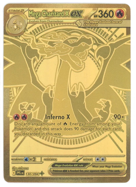2025 POKEMON PHANTASMAL Flames Mega Charizard X ex Mega Hyper Rare #130 ...
