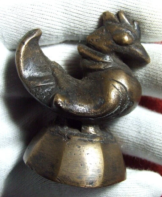 ANTIGUO VINTAGE OPIO Peso 270gr Pájaro Hermoso Escultura Lejano East A ...