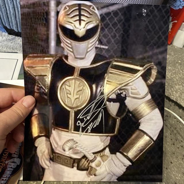 MIGHTY MORPHIN POWER rangers Jason David Frank signed picture white ...