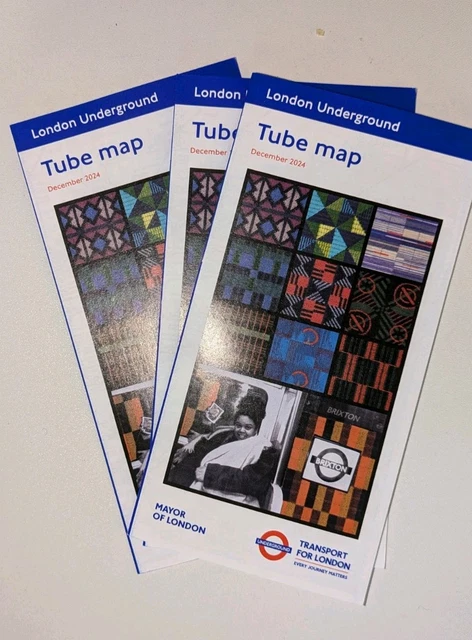 NEW 3 X TFL London Underground Tube Map December 2024 With New ...