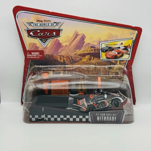 DISNEY PIXAR CARS - PIT ROW RACE-OFF LAUNCHER NITROADE AIKEN AXLER -1: ...