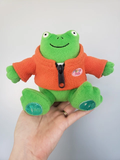 VINTAGE WOOLWORTHS RIVET The Frog Fleecy Pals 5" Soft Toy Plush Beanie ...