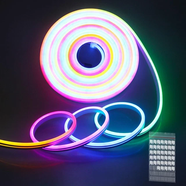 LED NEON ROPE Light Addressable WS2811 RGB IC 32.8ft Room Decor ...