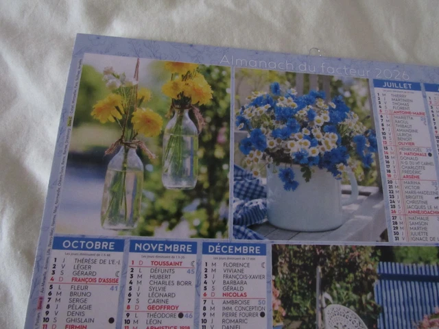 ALMANACH DU FACTEUR / Calendrier La Poste 2026 " Les Fleurs " Neuf EUR ...
