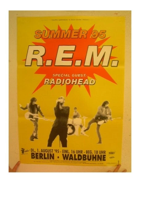R.E.M. POSTER REM R E M Sommer Of '95 1995 Berlin Walduhne Band Shot R ...