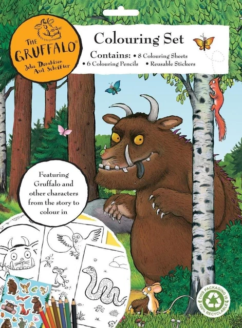 THE GRUFFALO JUEGO de Colorear 8 Fotografías A Lápices & Pegatinas Actividad EUR 3,72 - PicClick FR
