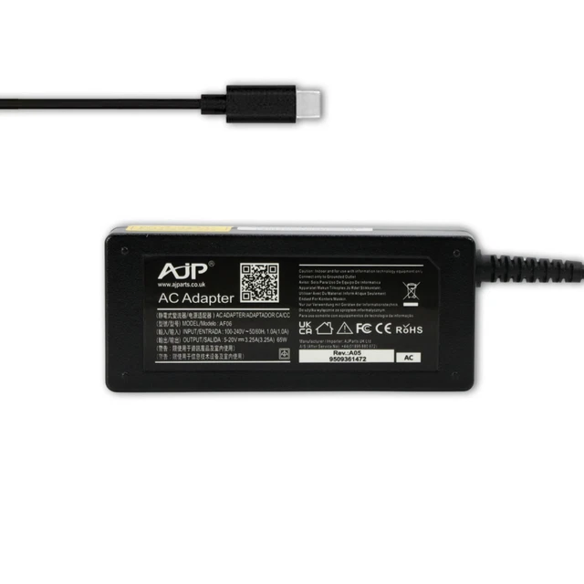 ADATTATORE AJP MARCA 65 W per caricabatterie alimentatore laptop USB-C ...