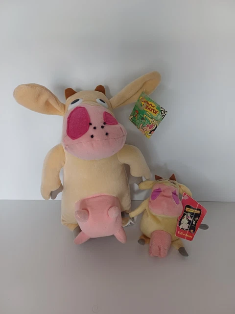 VINTAGE 90S CARTOON Network Cow and Chicken Plush Small And Large with ...