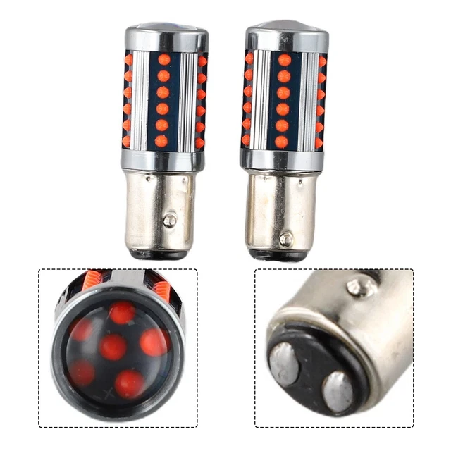 2X RED 1157 BAY15D COB LED Bulbs Super-Bright Car Stop Brake Light Tail ...