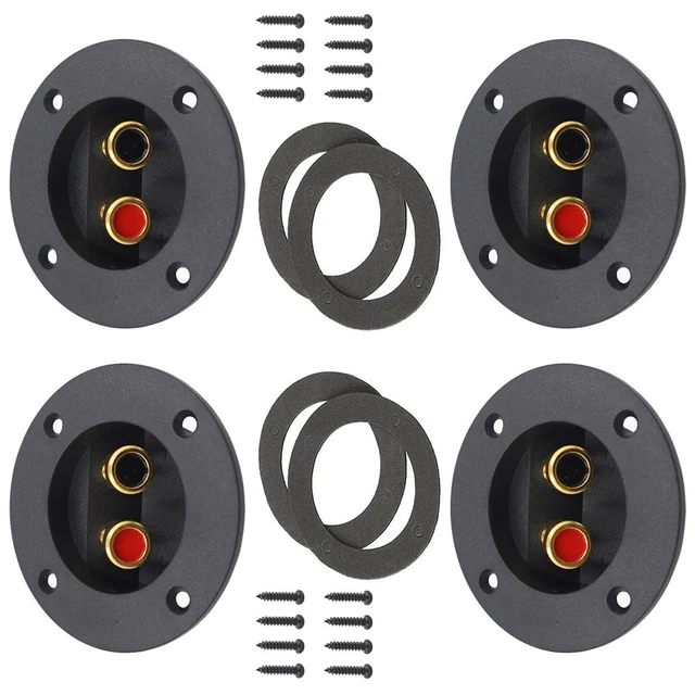 4 PCS SPRING-LOADED Jack Connector Speaker Plugs Wire Terminal Block ...