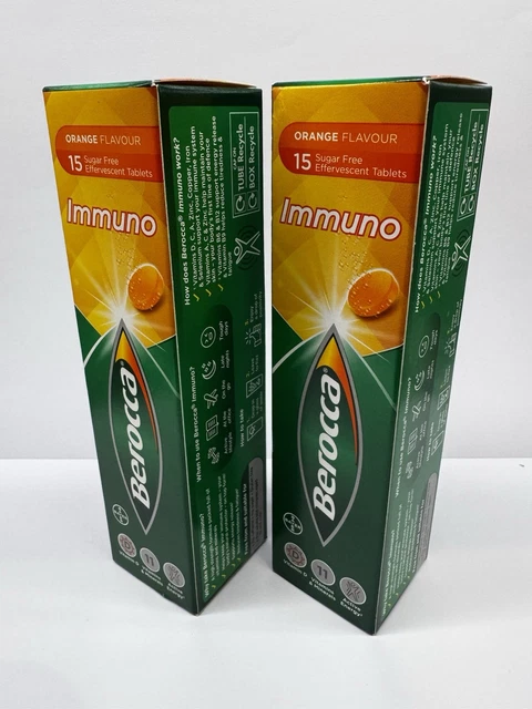 BEROCCA IMMUNO ORANGE Flavour 2 x 15 Packs | Effervescent Tablets ...