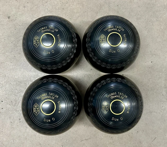 THOMAS TAYLOR LIGNOID Black Lawn Bowls Size 0 Medium Weight BB04 £149. ...