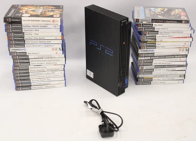 SONY PLAYSTATION 2 PS2 Games Console Black with 35x Games & Power ...