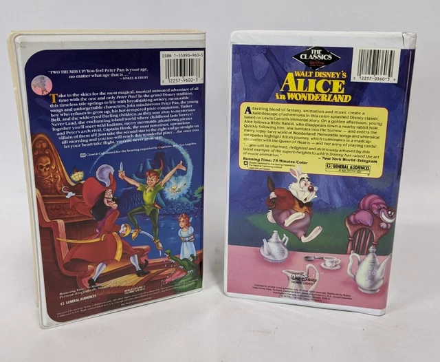 ALICE IN WONDERLAND, Peter Pan VHS, Disney VHS Lot $19.99 - PicClick CA