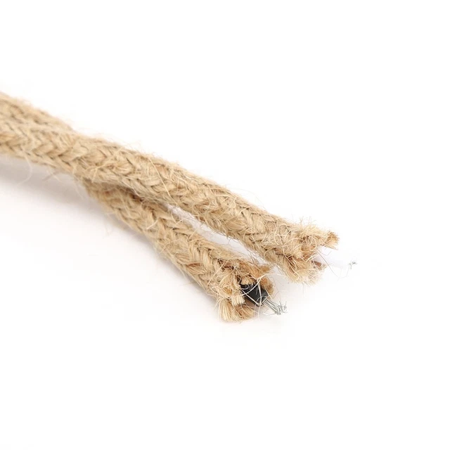 VINTAGE HEMP ROPE Twisted Pair Electrical Wire Cord Cable DIY ...