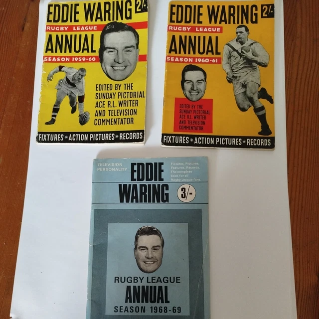 3 EDDIE WARING Rugby League Annual 1959/60 60/61 68/69 £4.88 - PicClick UK