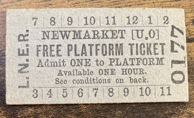 LNER RAILWAY PLATFORM Ticket 1958 NEWMARKET UO 0177 £4.99 - PicClick UK