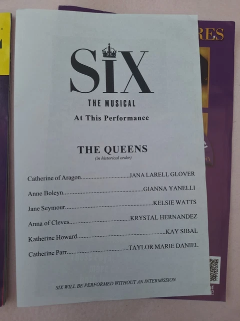 PLAYBILL BROADWAY 2025 Six The Musical £5.43 - PicClick UK
