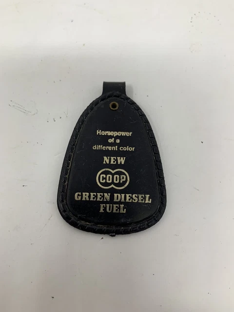 VINTAGE COOP COOPERATIVE Gasolines Gas Co-op Double Circle Keychain-NO ...