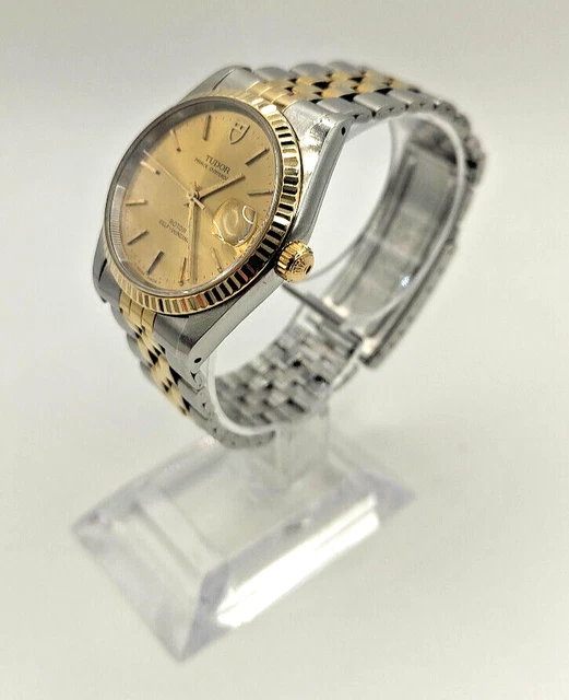 TUDOR PRINCE OYSTERDATE Watch 74033 (Solid Gold Bezel & Crown with ...