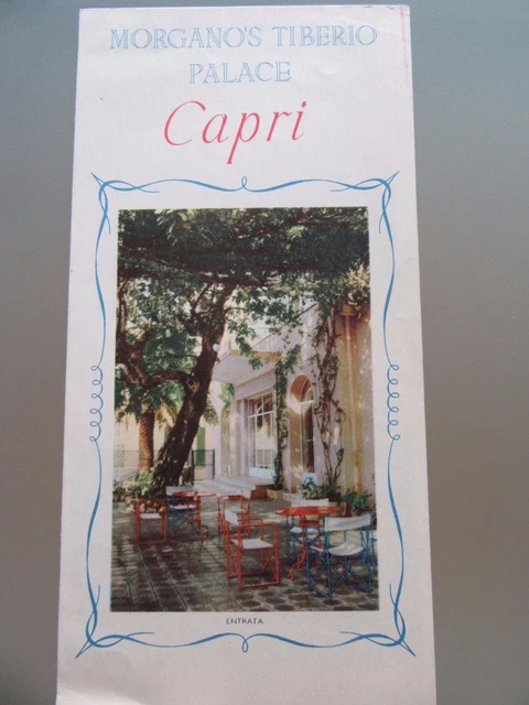 MENU RESTAURANT VERS 1960 Capri Italie Morgano's Tiberio Palace EUR 15 ...