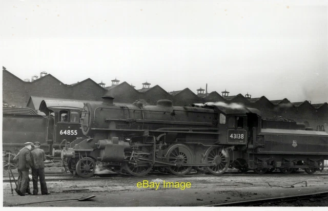 PHOTO 6X4 RAILWAY Steam Engine 43138 Std 2-6-0 at Haymarket shed c1956 ...