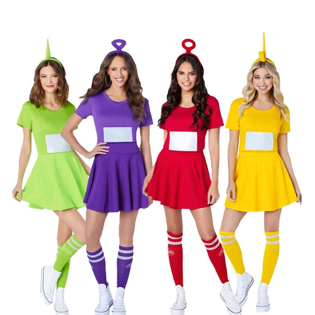 WOMEN TELETUBBIES COSPLAY Costume Suit Po Tinky Winky Dipsy Laa-Laa ...