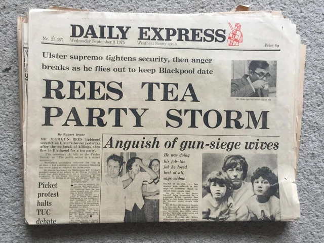 DAILY EXPRESS NEWSPAPER 4th September 1975 Flight SU312 Russian shot ...