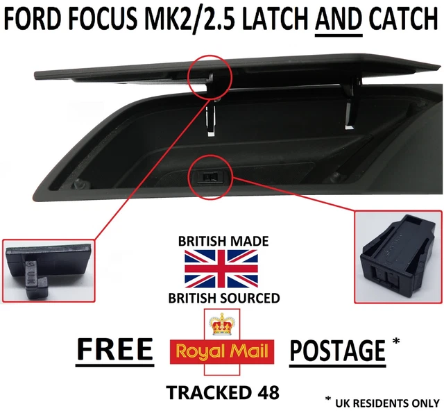 FORD FOCUS MK2 Dashboard Storage Compartment Lid Box Catch Lock Repair ...