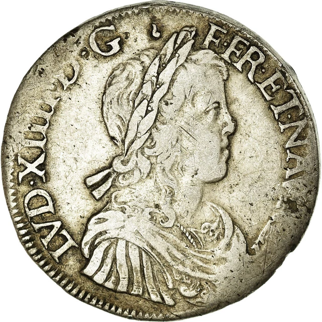 MONNAIE, FRANCE, LOUIS XIV, Écu à la mèche longue, Ecu, 1653, Limoges ...