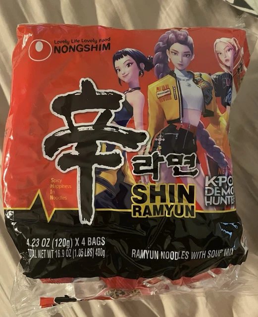KPOP DEMON HUNTERS Korean Shin Ramyun Ramen 4 Pack Huntrix Sold Out £2. ...